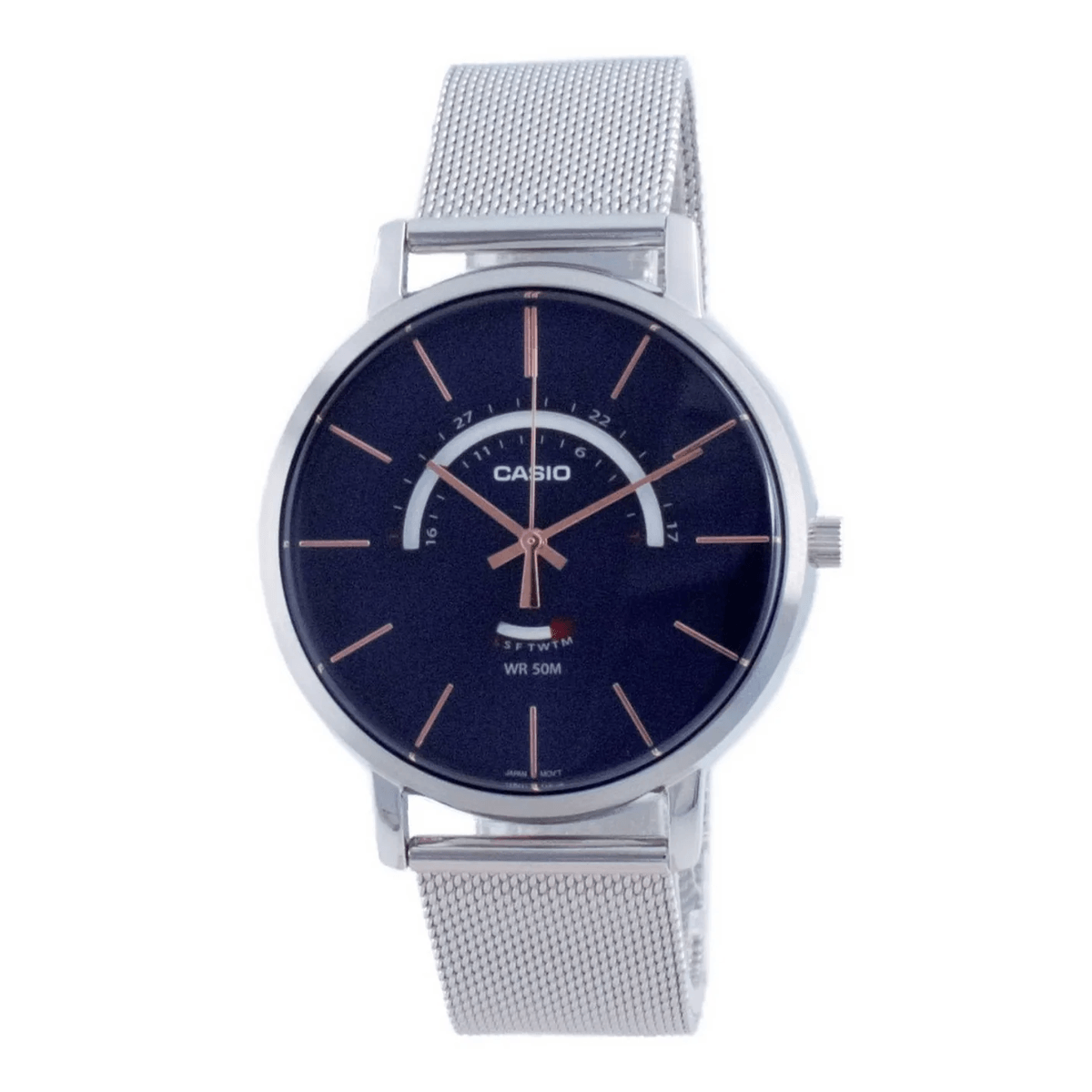 Reloj Casio Plata/Azul MTP-B105M-2AV - Tienda Xtrim