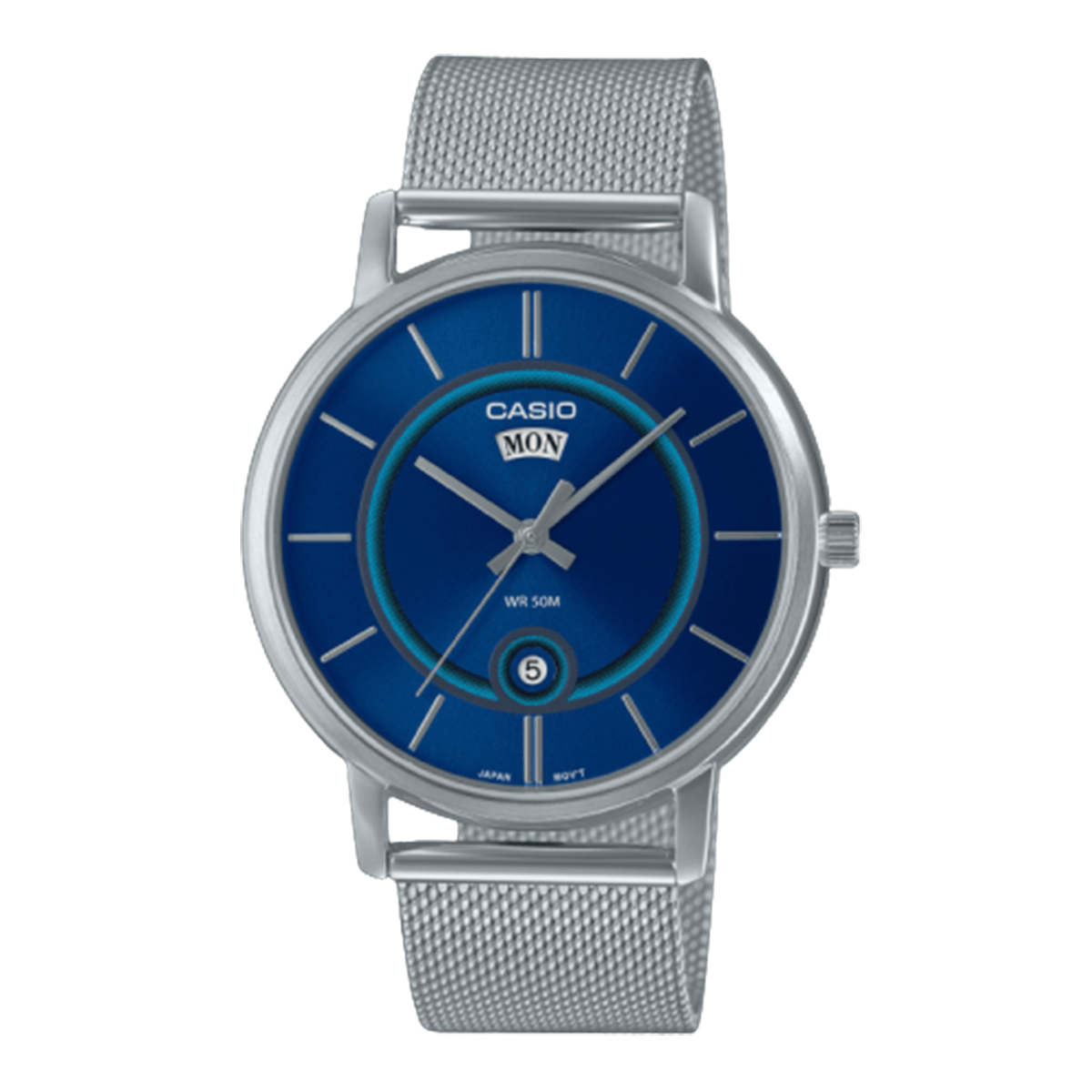 Reloj Casio Plata/Azul MTP-B120M-2AV - Tienda Xtrim