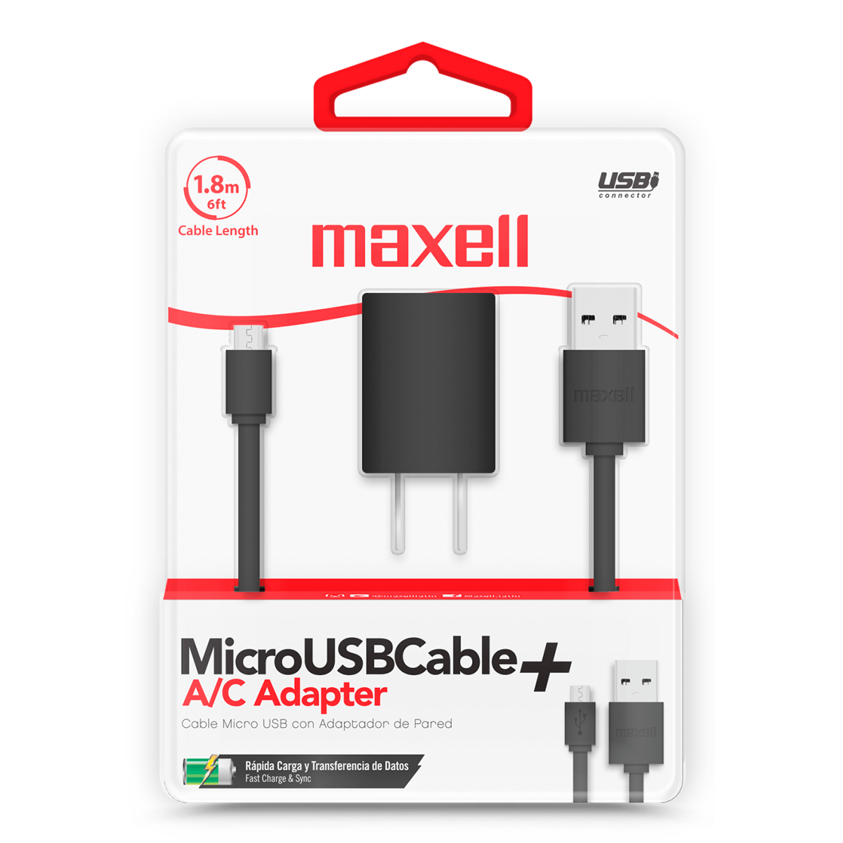 Cable Maxell Micro USB Reversible con Adaptador AC - Tienda Xtrim